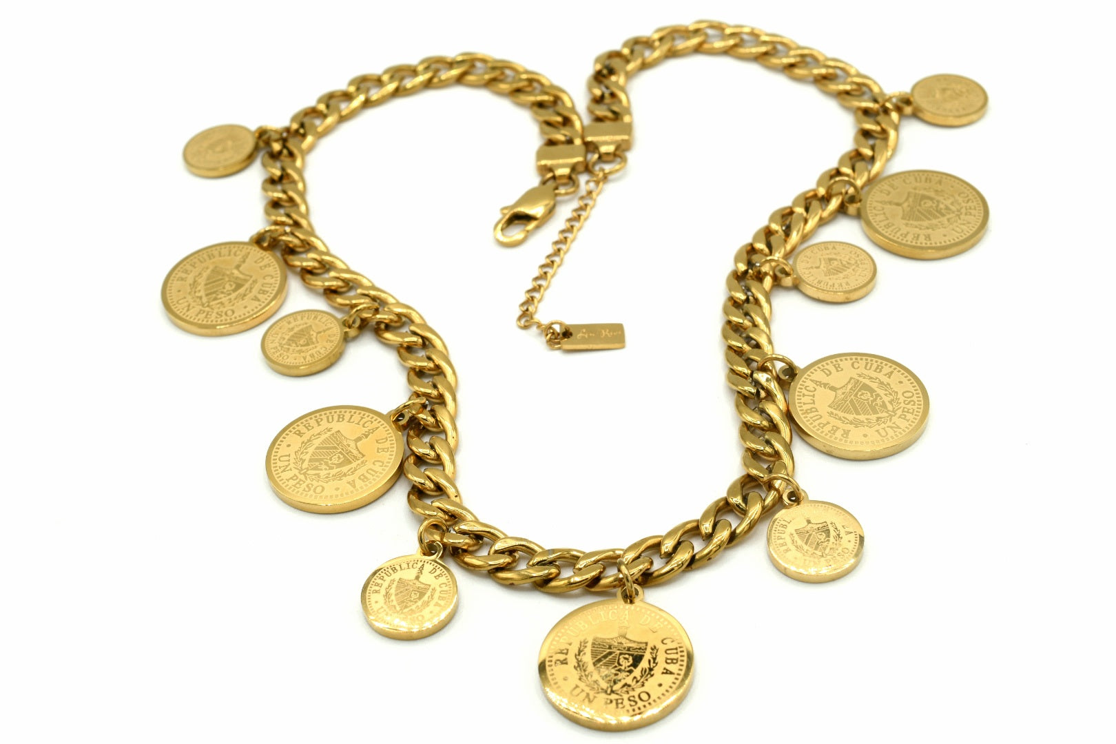 Cuban Coin Drop Necklace – LinReveStyle